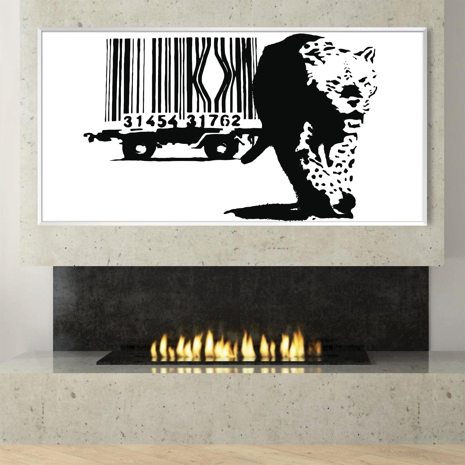 Banksy Barcode Leopard Canvas – ClockCanvas