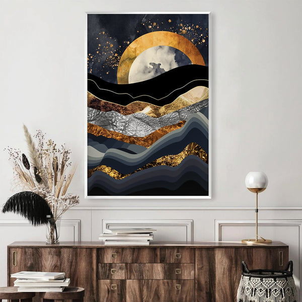 Layered Moonset Canvas | Canvas Wall Art – ClockCanvas