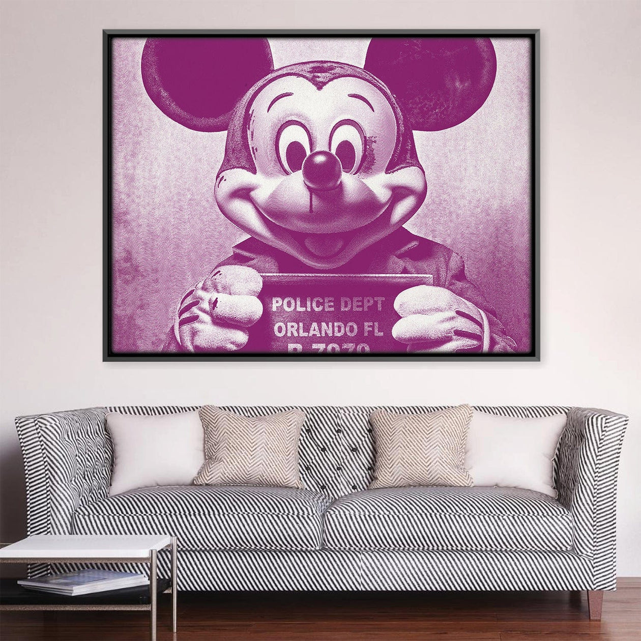Mickey Mugshot Magenta Landscape Canvas – ClockCanvas