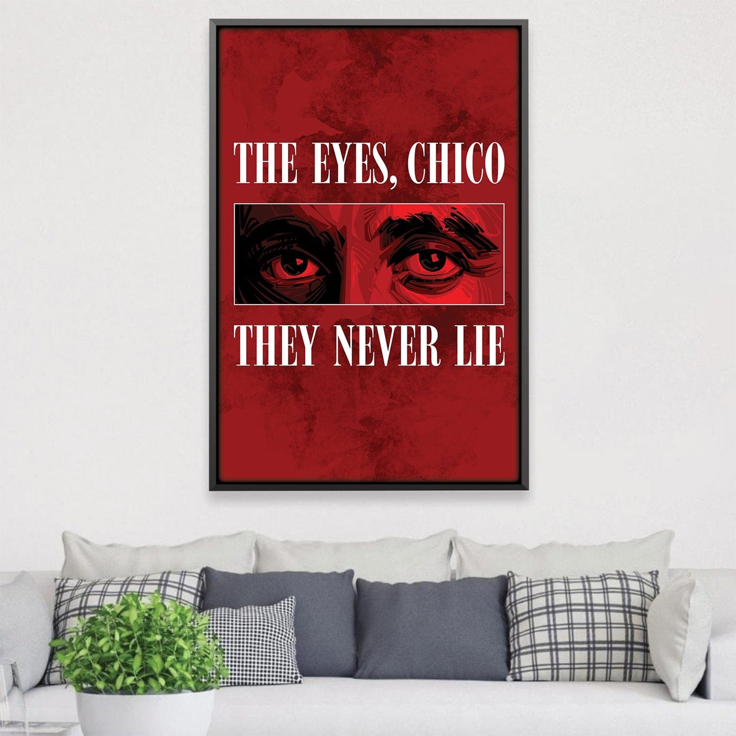Scarface Eyes Red Canvas – ClockCanvas
