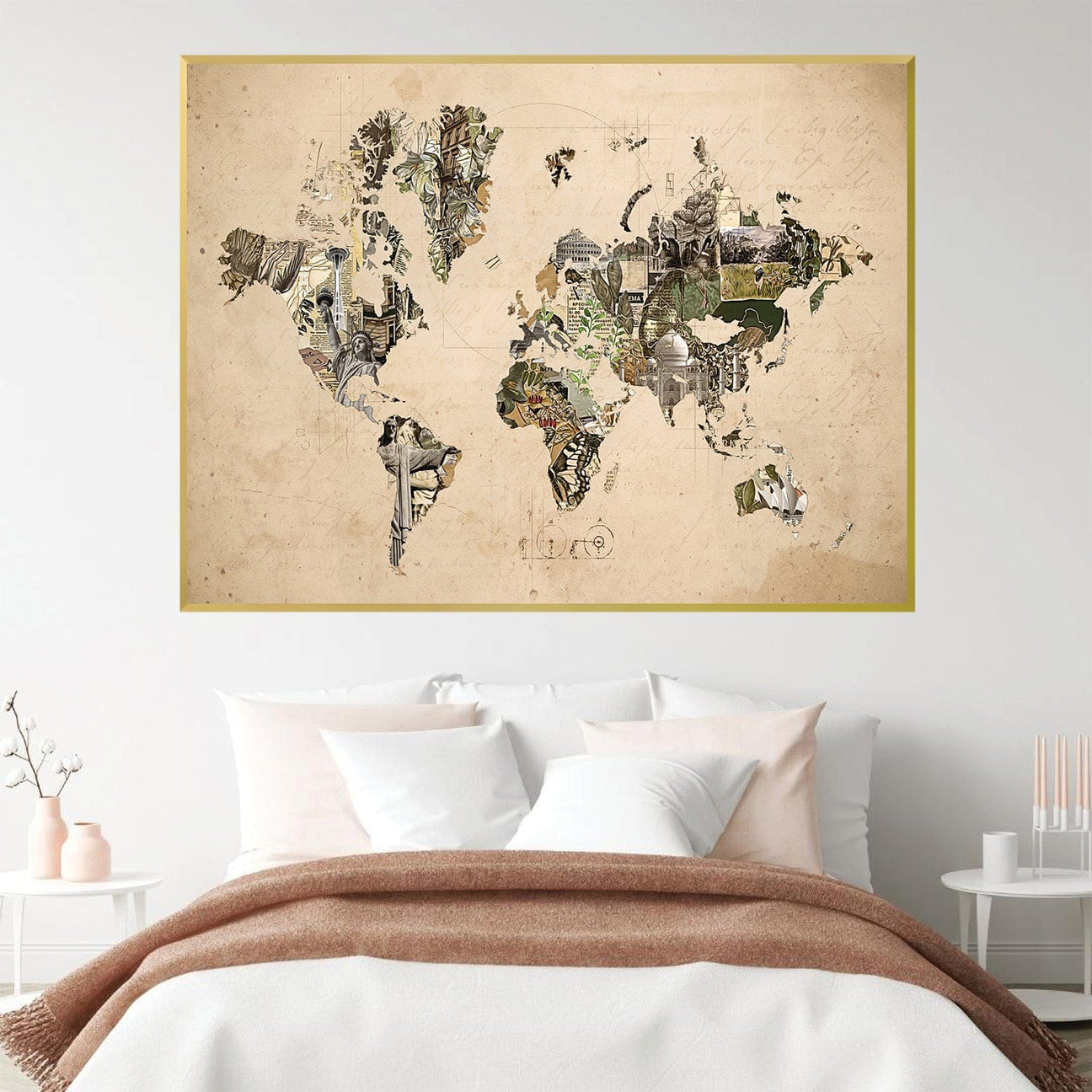 World Map of Monuments Canvas – ClockCanvas
