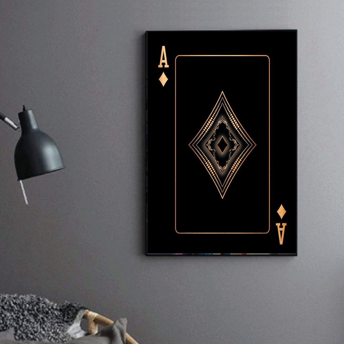 Ace of Diamonds - Gold Canvas – ClockCanvas