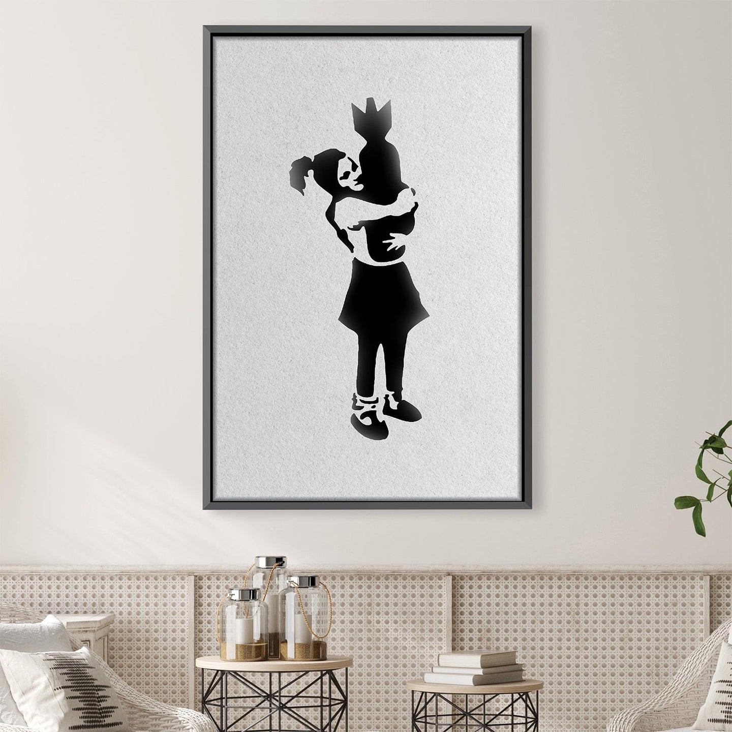 Banksy Bomb Love Canvas – ClockCanvas