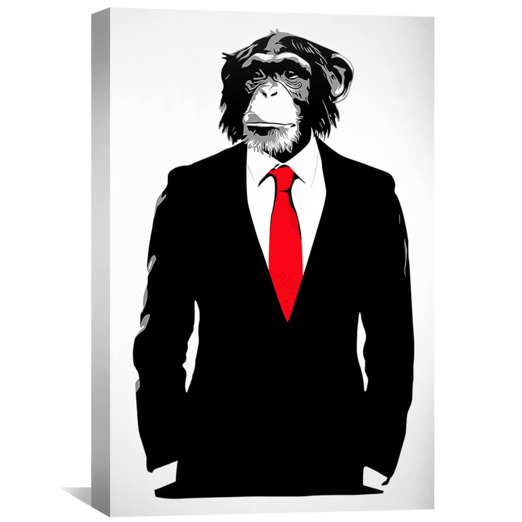Banksy Monkey Suit Canvas – ClockCanvas