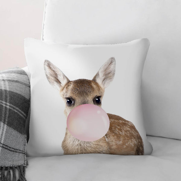 Bubble Gum Zoo Deer Cushion – ClockCanvas