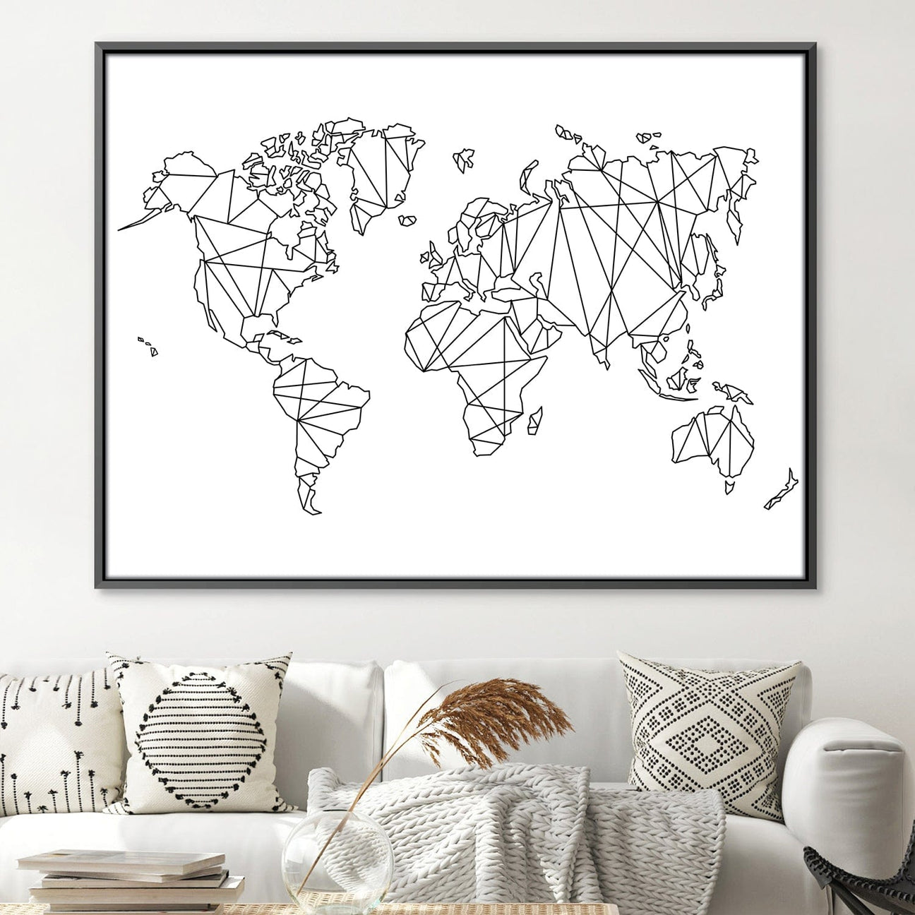 Geometric World Map Canvas – ClockCanvas