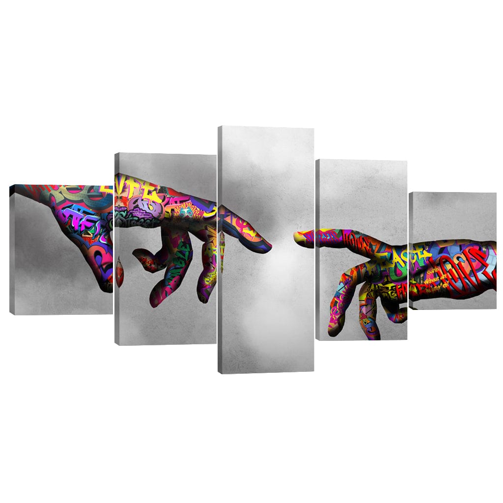 Graffiti Hand of God Canvas - 5 Panel – ClockCanvas