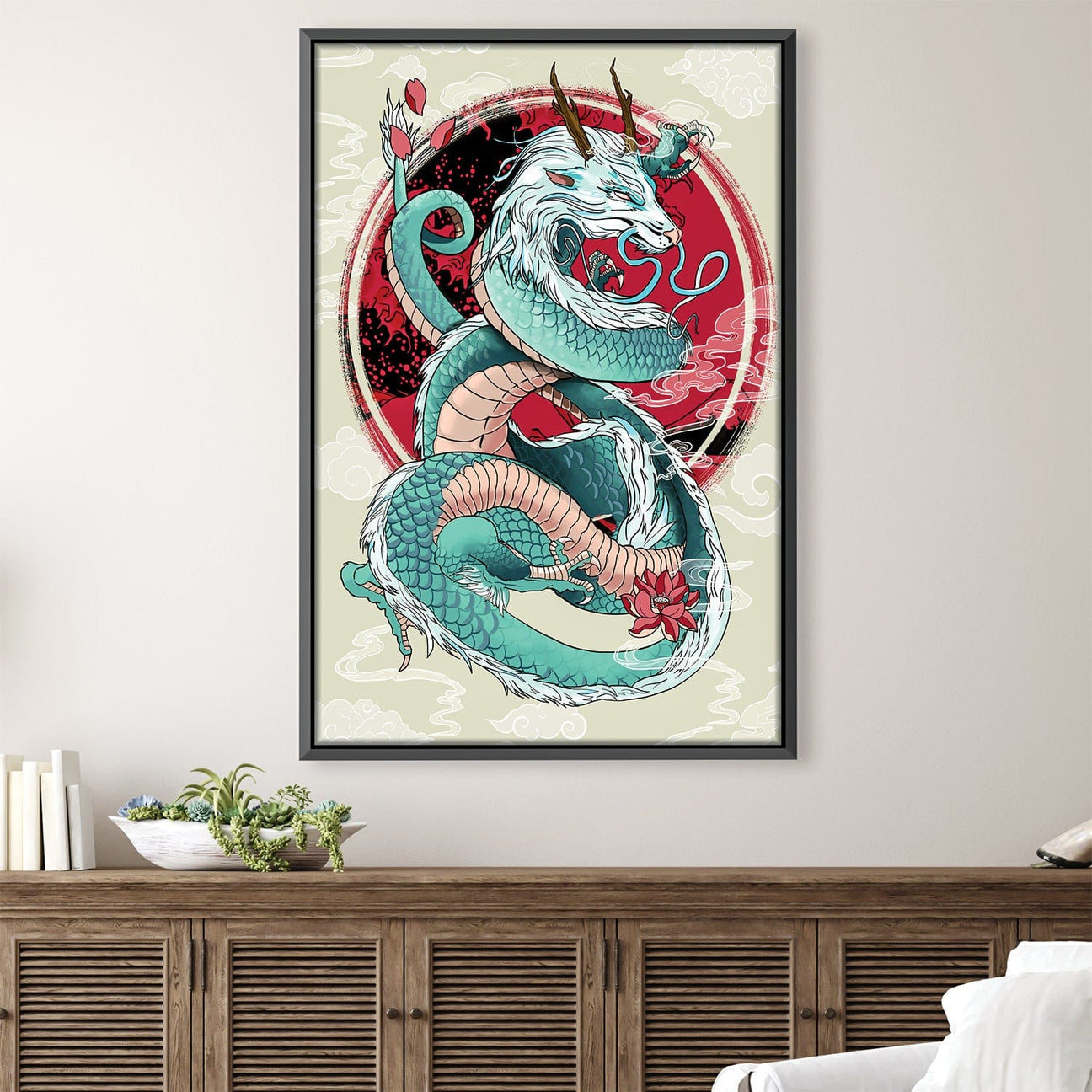 Light Blue Smoke Dragon Canvas – ClockCanvas