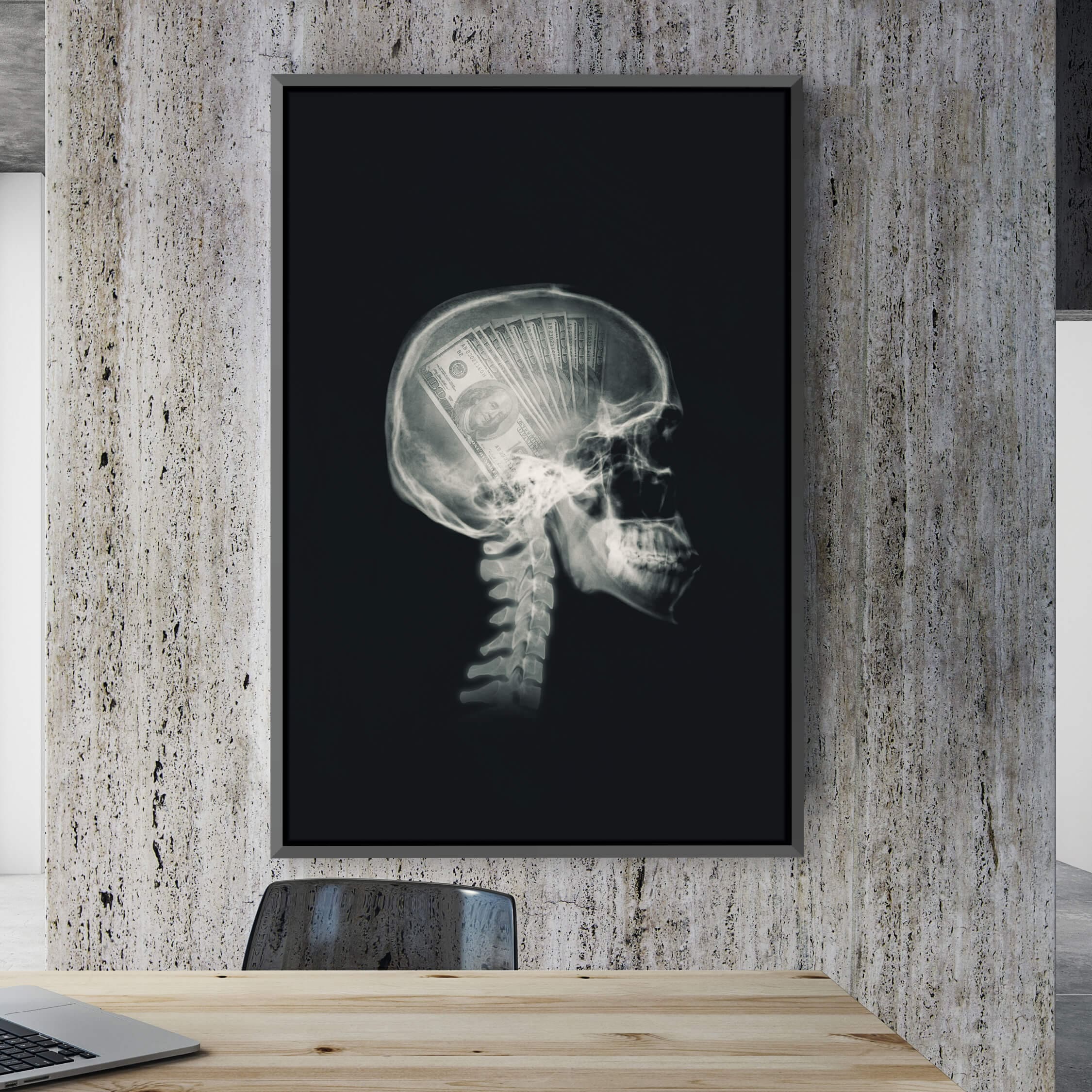 Money on my Mind X-ray Canvas | MOTIVE8CO | Premium Wall Art – ClockCanvas
