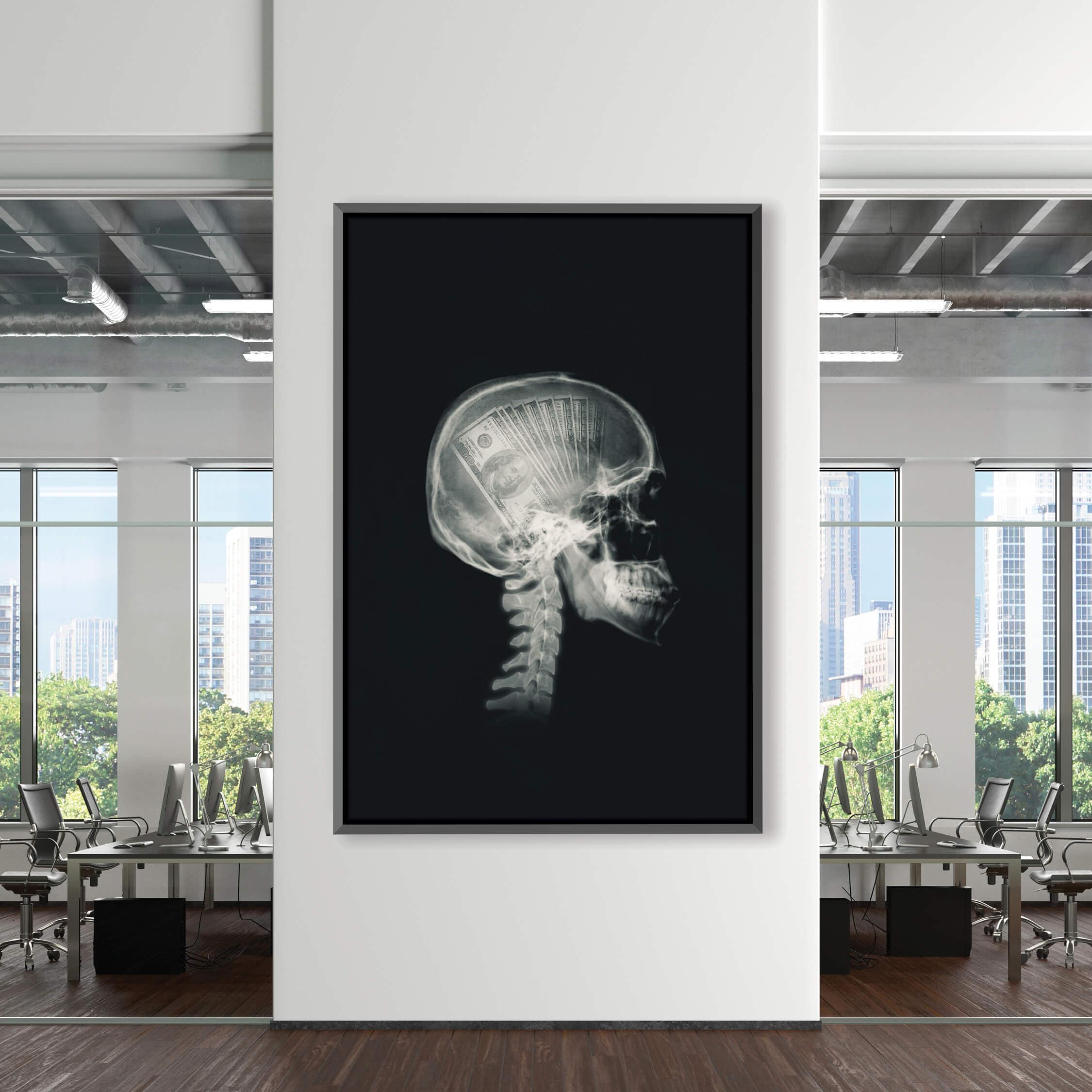 Money on my Mind X-ray Canvas | MOTIVE8CO | Premium Wall Art – ClockCanvas
