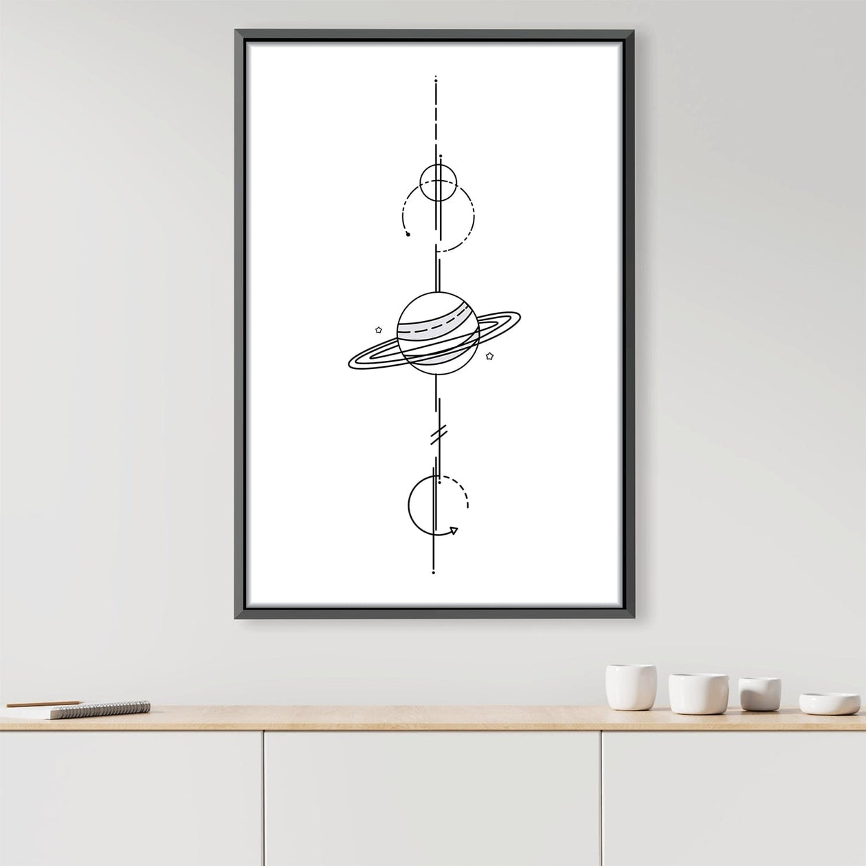 Planet Line Art Portrait Canvas – ClockCanvas